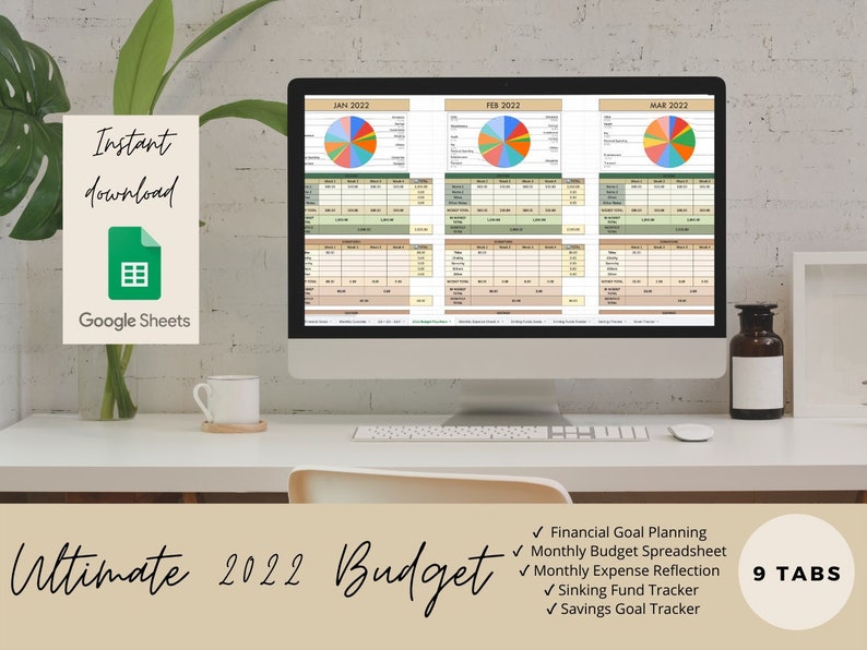 2022 Ultimate Budget Spreadsheet | Personal Finance Organizer ...