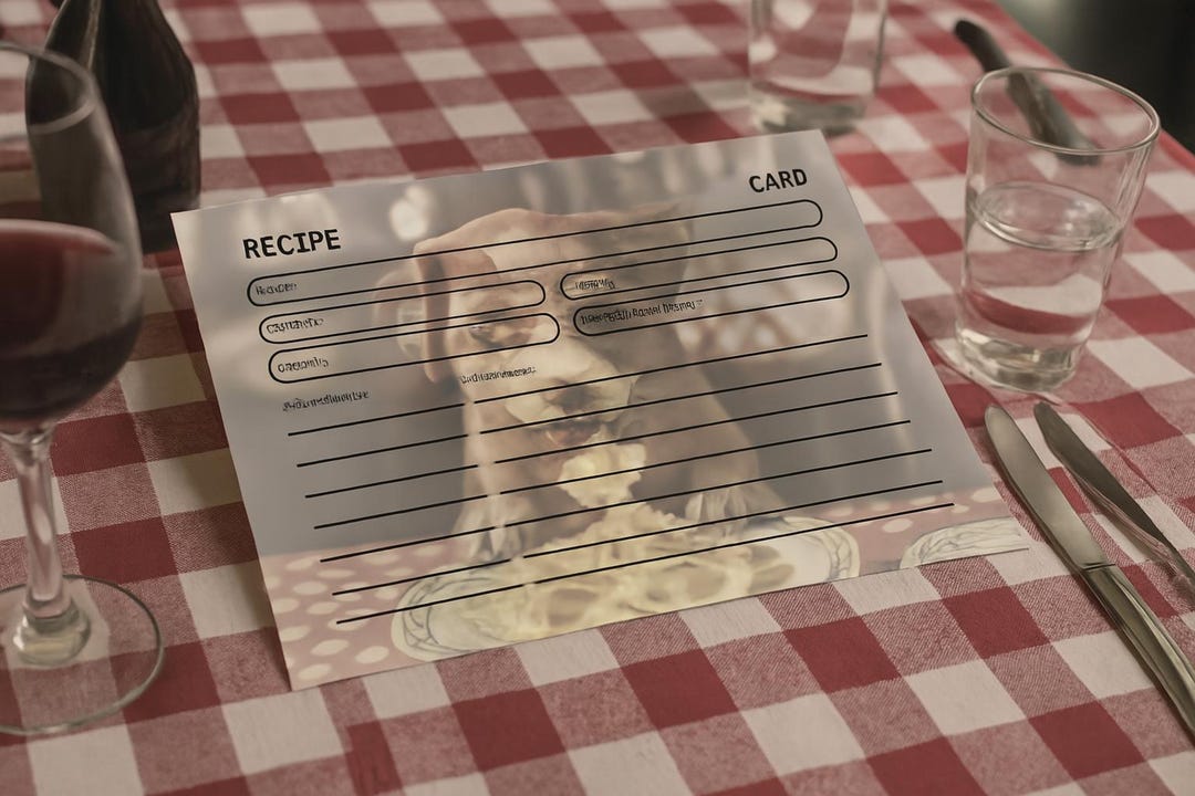 Recipe Card, Italian, Ravioli, Puppy, Cute - Etsy