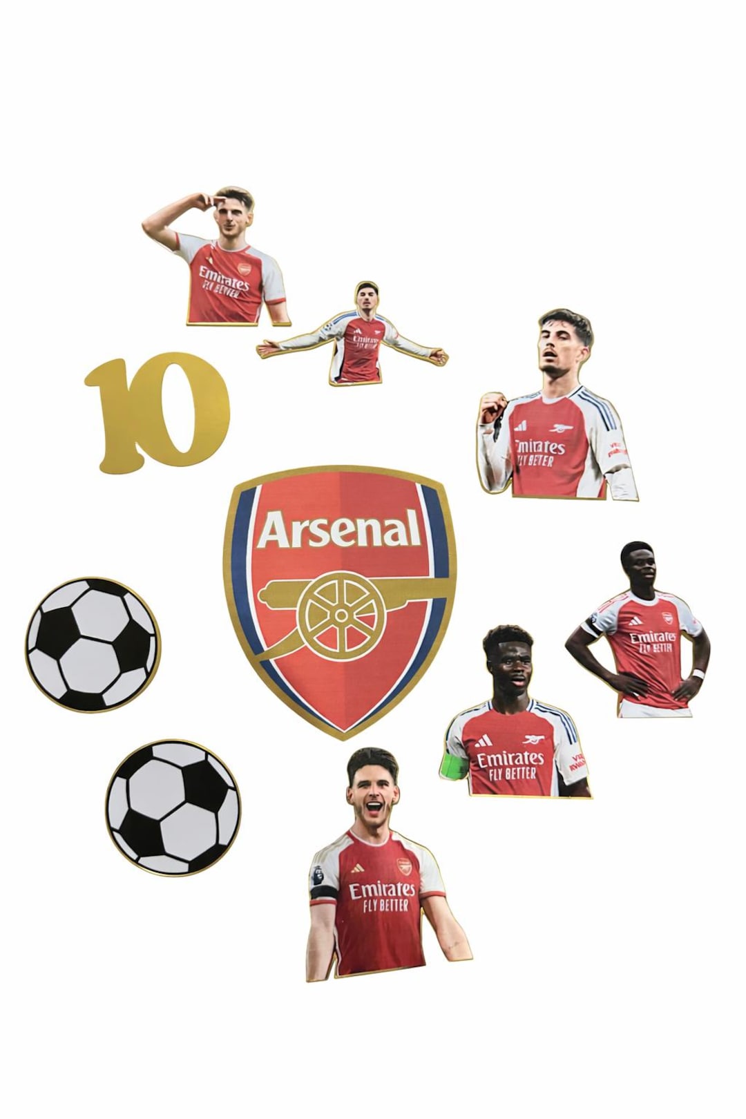Arsenal Themed Cake Topper Set - Etsy