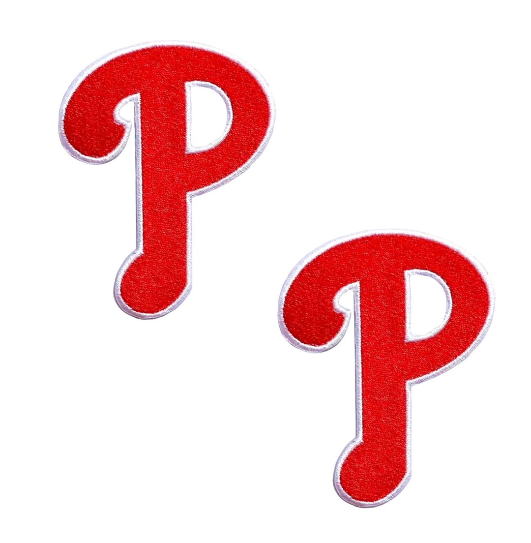 Iron on Patches Philadelphia Phillies Letter P Pack of 2 Baseball Patch ...