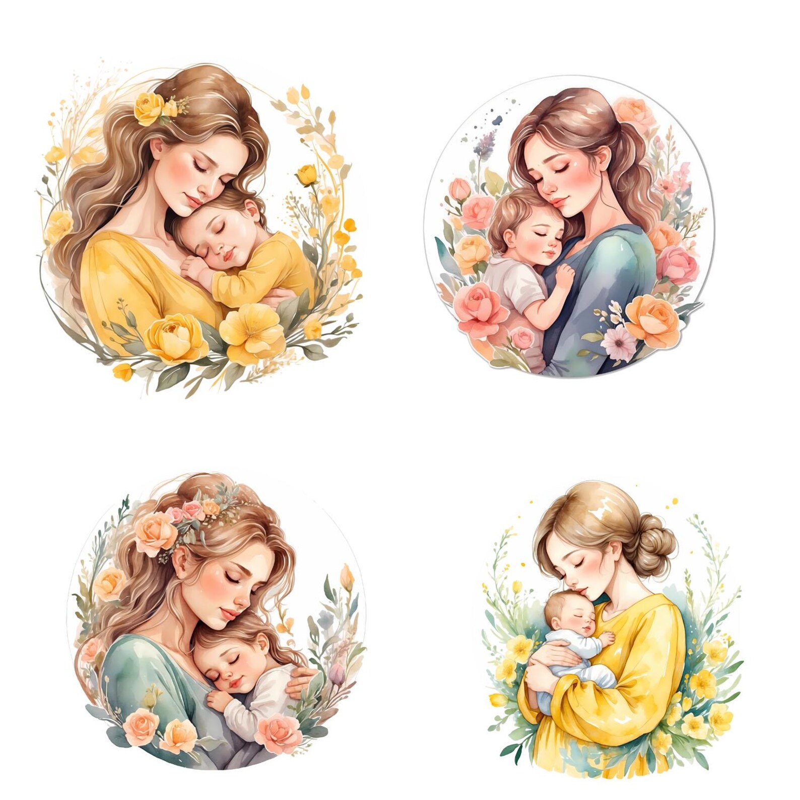 Mom and Baby Clipart, Mothers Day Clipart, Mother’s Day, Baby Clipart ...