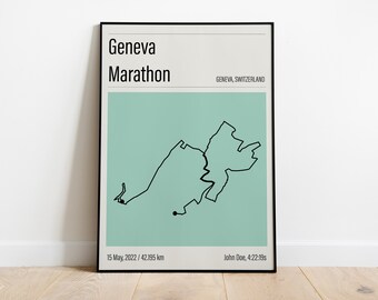 Geneva Marathon Digital Print - Etsy