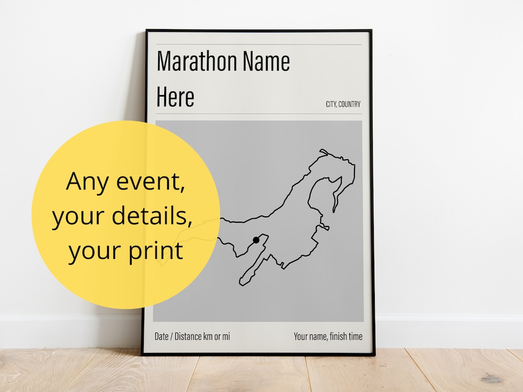 Personalized Marathon Route Map Print: Gift for Runners - Etsy