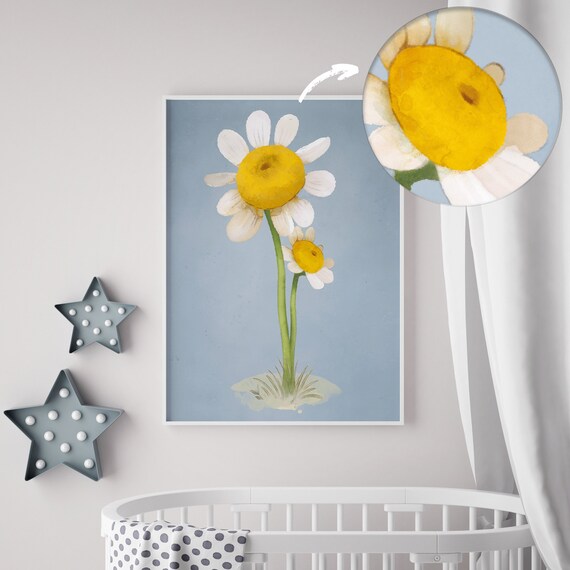 Daisy Nursery Wall Art Spring Floral Art Print Flower Wall - Etsy
