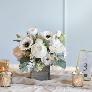 Anemone Silk Flower Centerpiece, Rustic Wedding Decor - Etsy