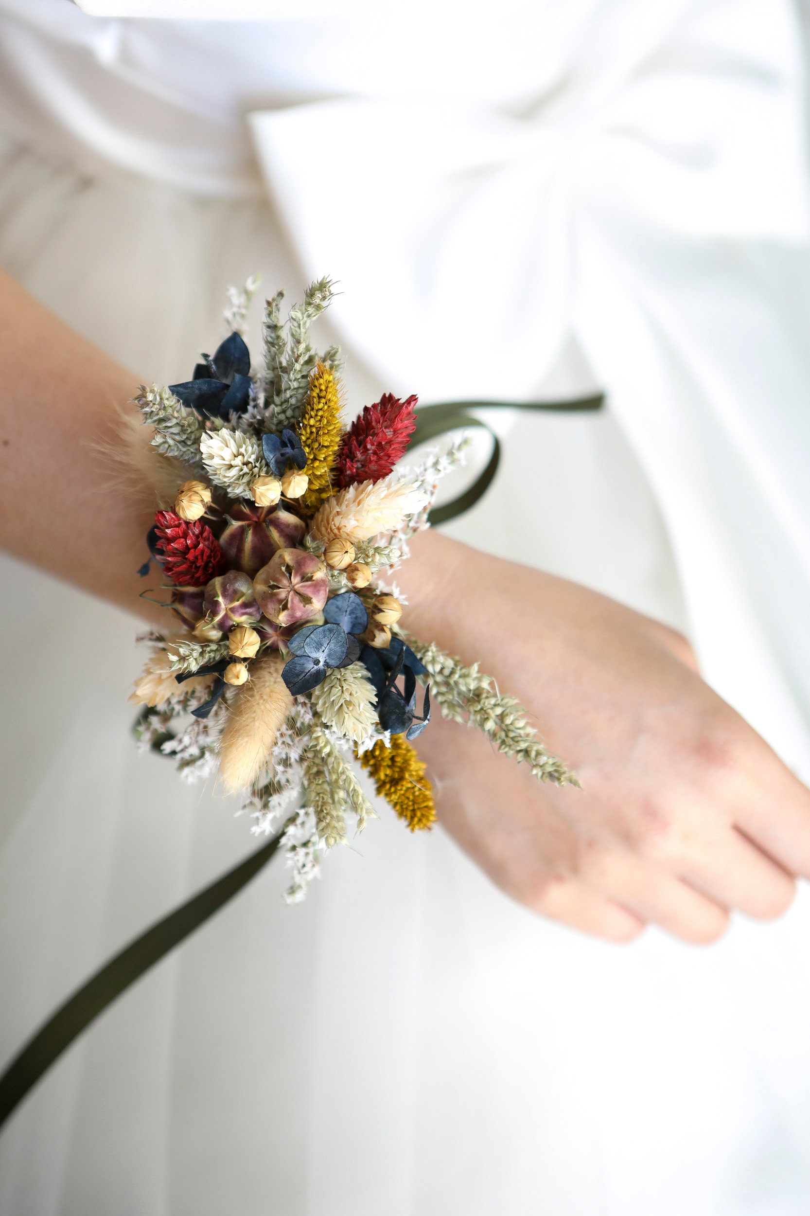 Rustic Wrist Corsage L Boho Wrist Corsage - Etsy