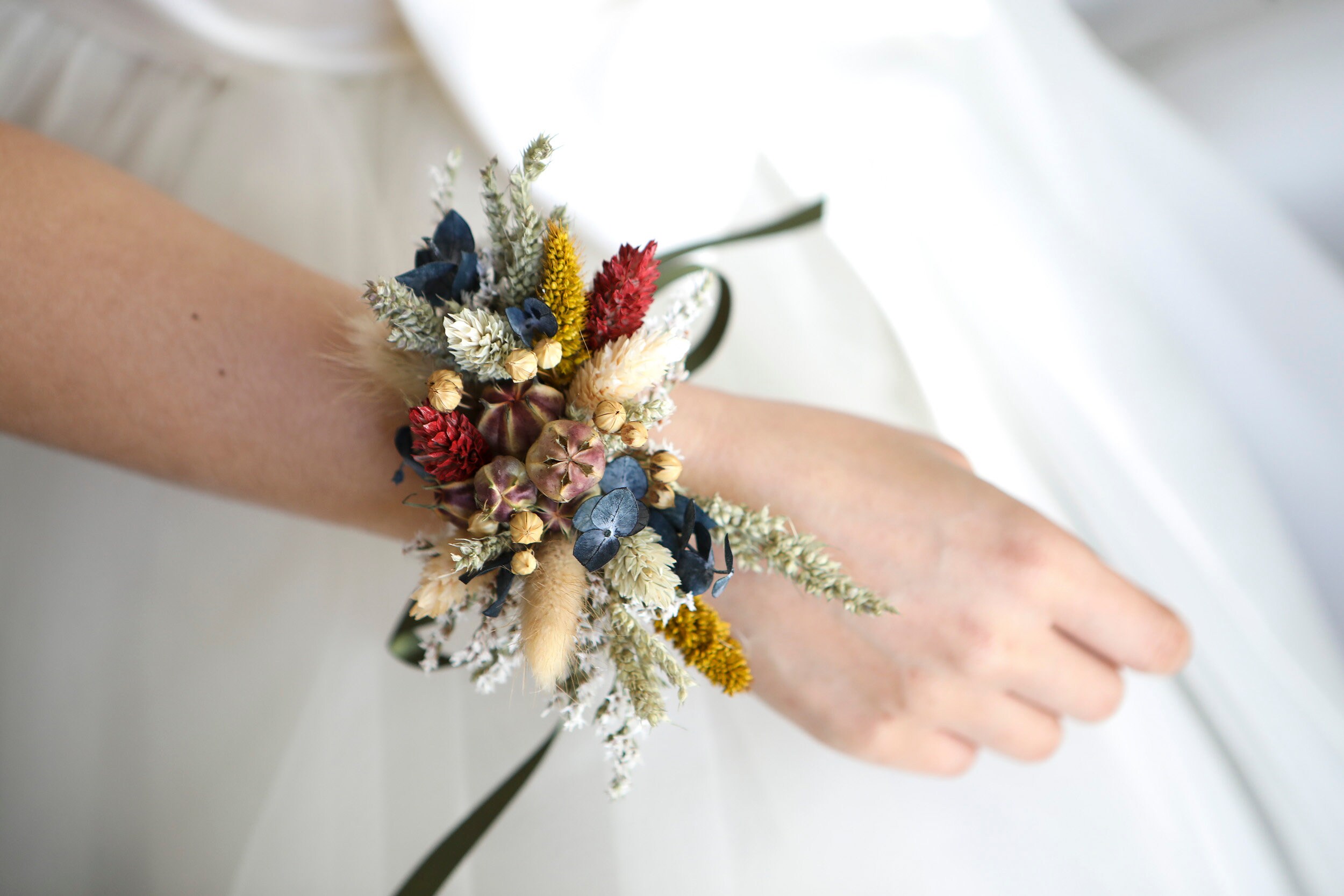 Rustic Wrist Corsage L Boho Wrist Corsage - Etsy
