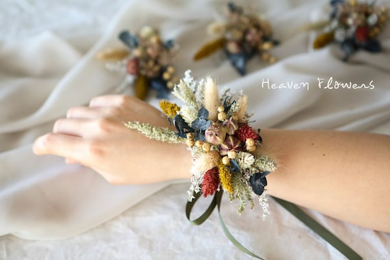 Rustic Wrist Corsage L Boho Wrist Corsage - Etsy