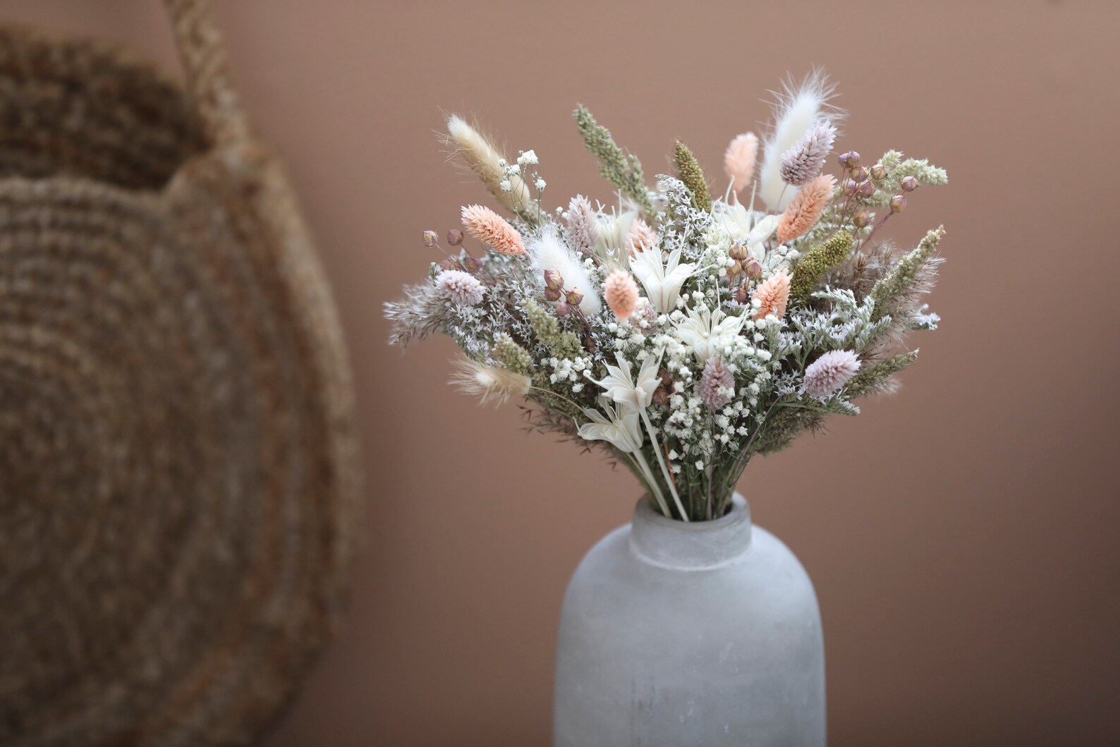 Light Pink Bouquet L Boho Bridal Bouquet Bouquet L Gift - Etsy