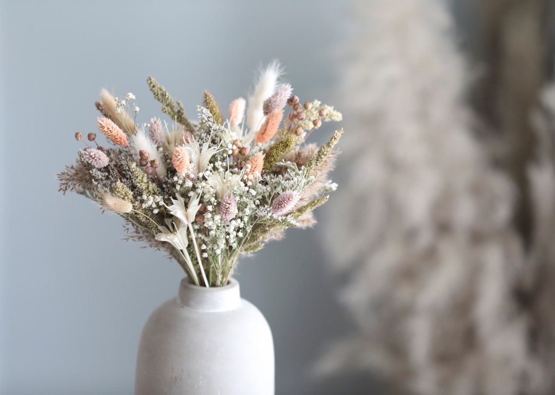 Light Pink Bouquet L Boho Bridal Bouquet Bouquet L Gift - Etsy