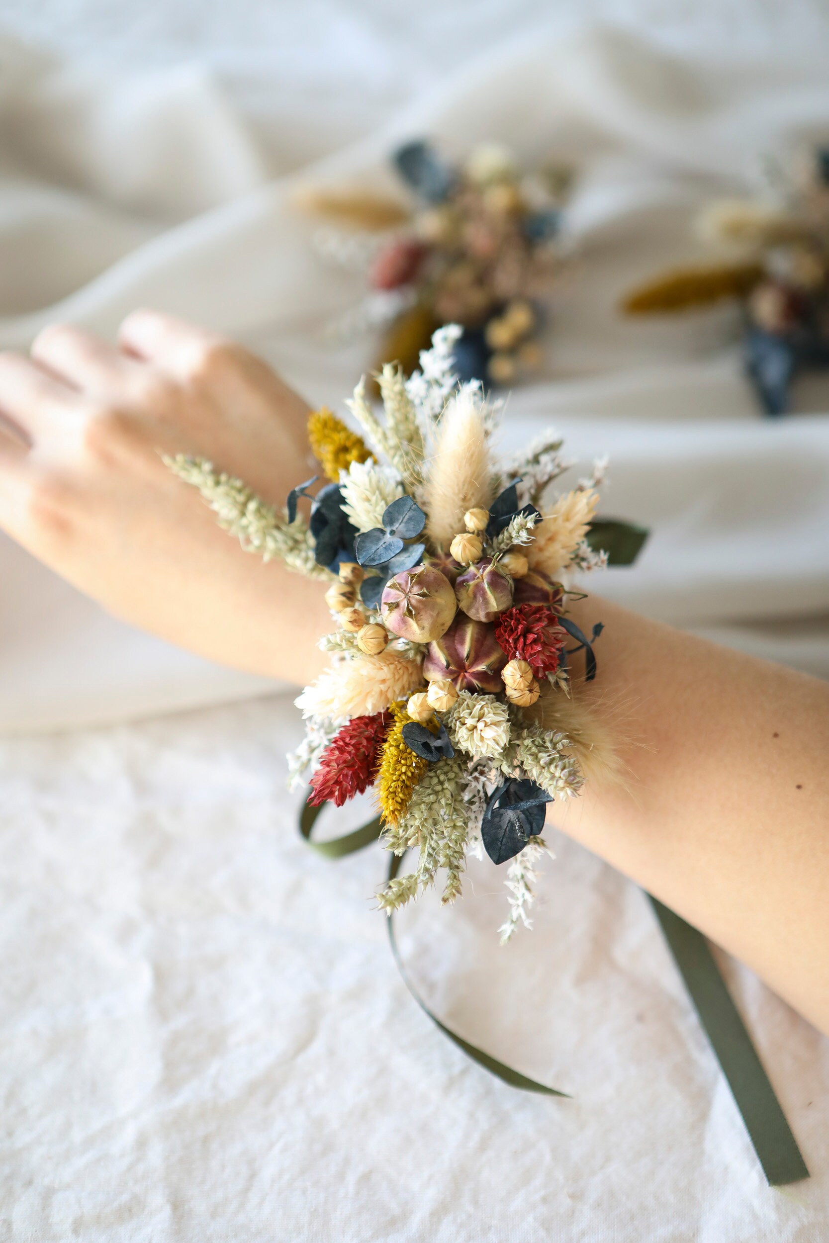 Rustic Wrist Corsage L Boho Wrist Corsage - Etsy