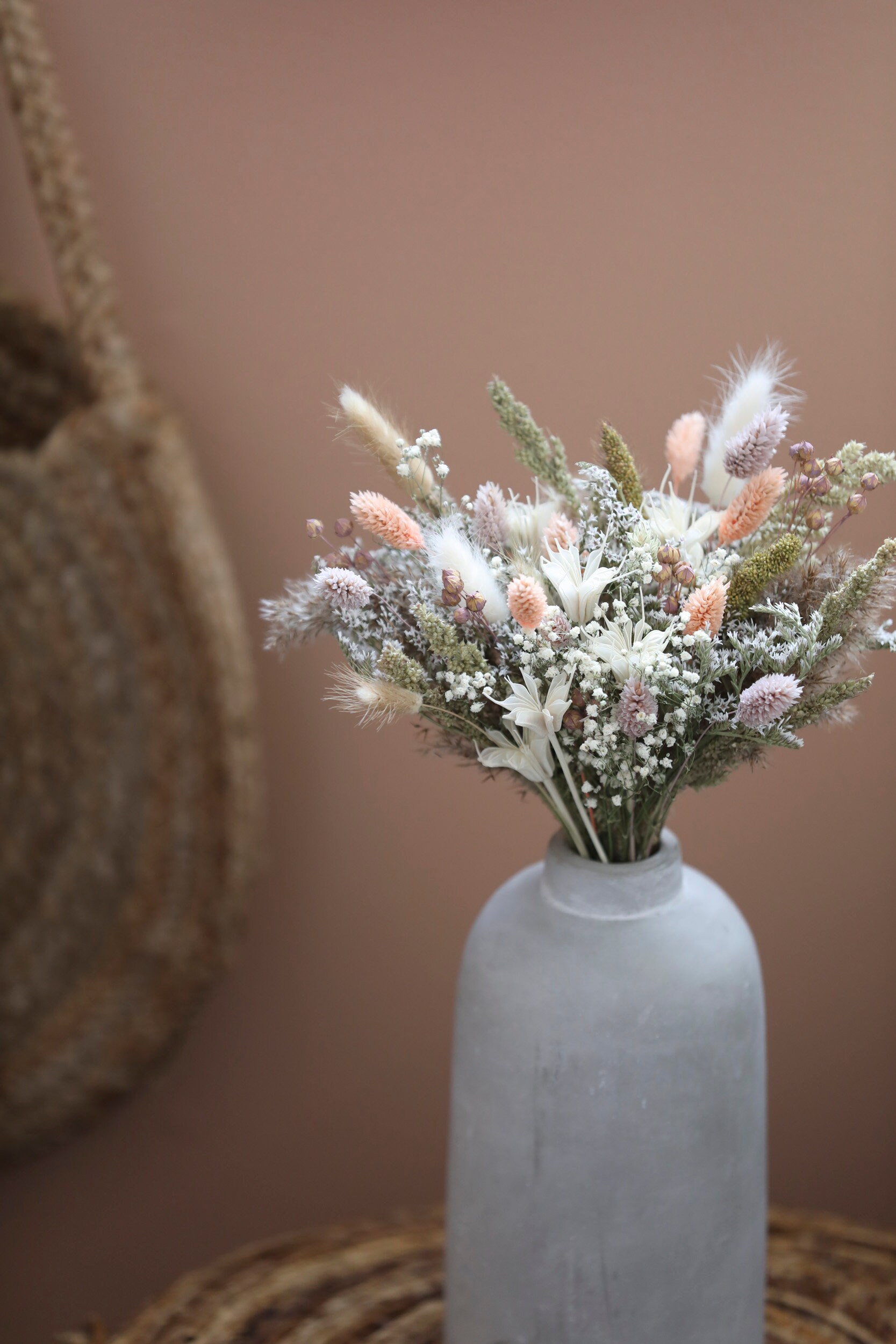 Light Pink Bouquet L Boho Bridal Bouquet Bouquet L Gift - Etsy