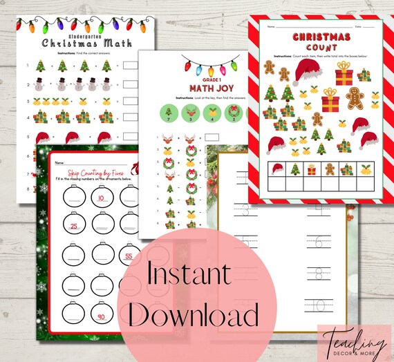 Printable Christmas Math Sheets