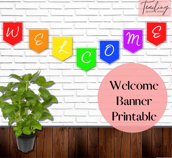 Printable Rainbow Welcome Flag Banner Use for Classroom - Etsy