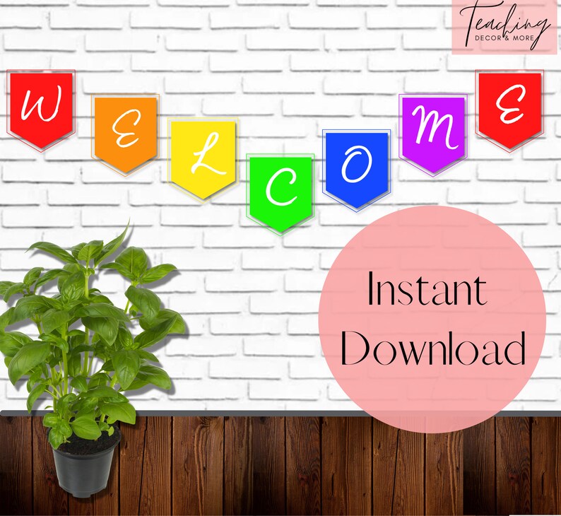 Printable Rainbow Welcome Flag Banner, Use for Classroom, Home, Party ...