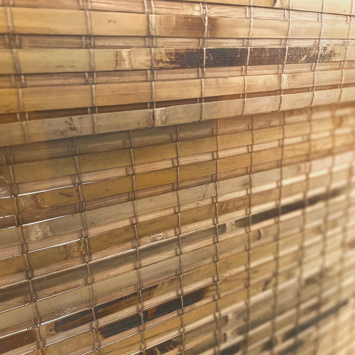 MOOD Cordless Bamboo Roman Shades, Natural Wood Collection - Etsy