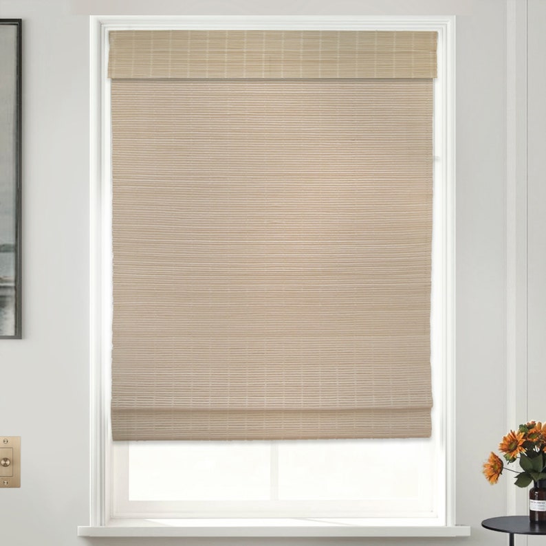 MOOD Cordless Bamboo Roman Shades Modern Wood Collection - Etsy