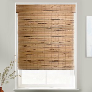 MOOD Cordless Bamboo Roman Shades, Natural Wood Collection - Etsy