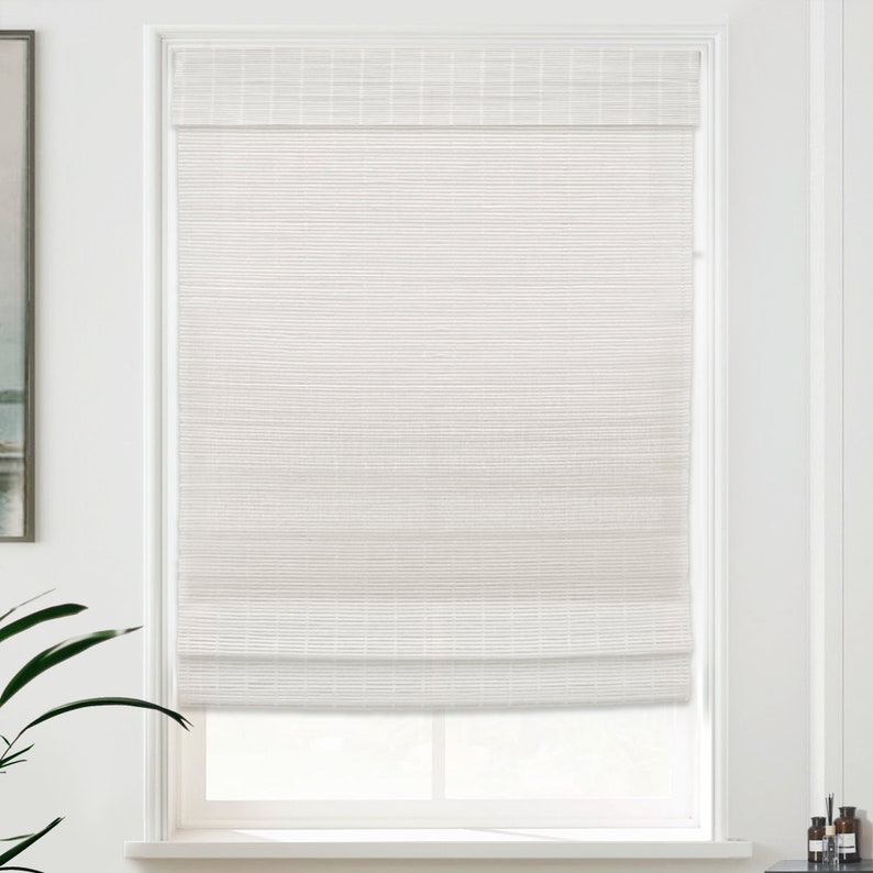 MOOD Cordless Bamboo Roman Shades Modern Wood Collection - Etsy