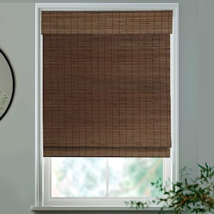 MOOD Cordless Bamboo Roman Shades, Natural Wood Collection - Etsy
