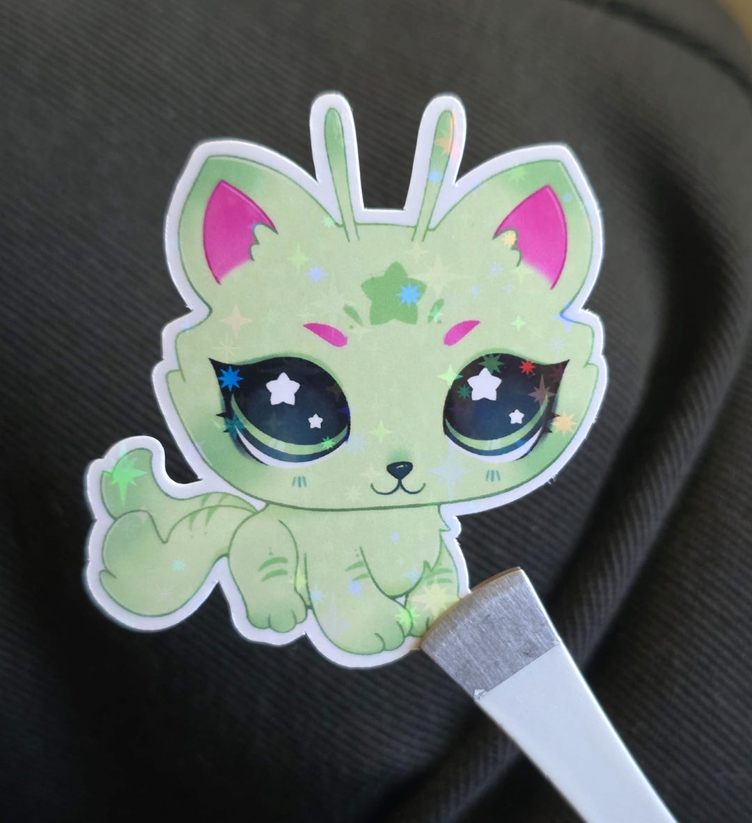 Marty Alien Cat LPS Glitter Sticker - Etsy