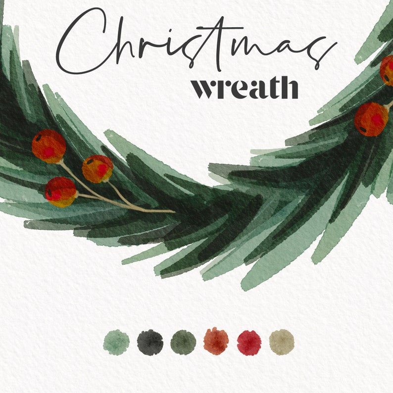 Watercolor Floral Clipart | Floral Wreath | Christmas Flowers Wreath ...