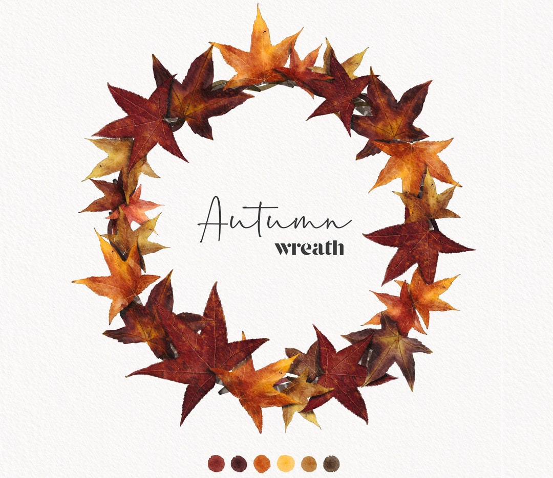 Watercolor Floral Clipart Floral Wreath Autumn Flowers Wreath ...