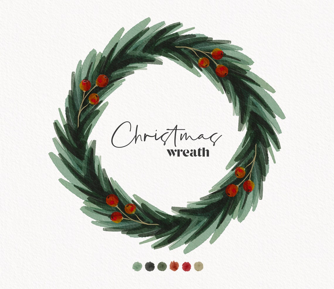 Watercolor Floral Clipart | Floral Wreath | Christmas Flowers Wreath ...