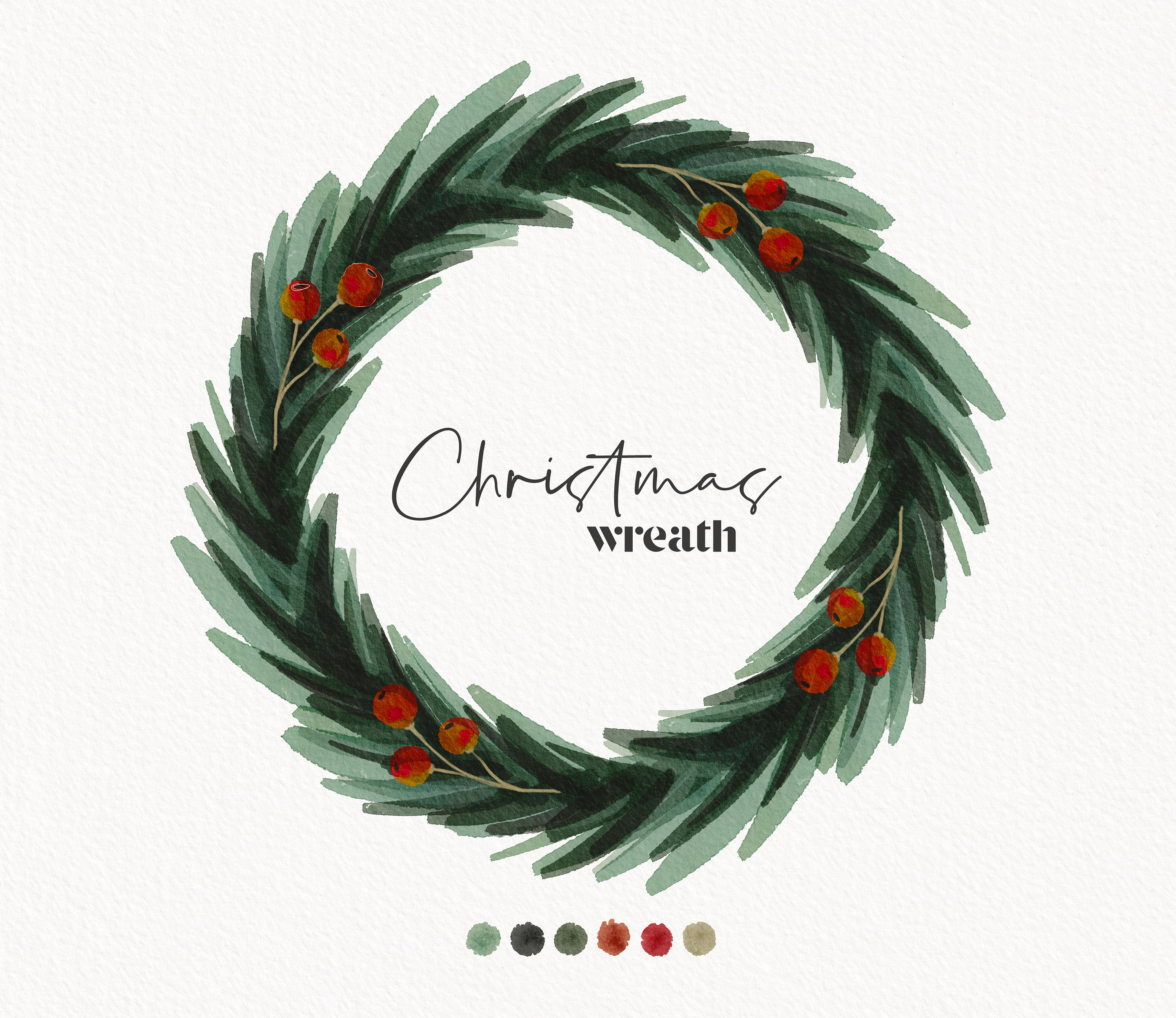 Watercolor Floral Clipart | Floral Wreath | Christmas Flowers Wreath ...