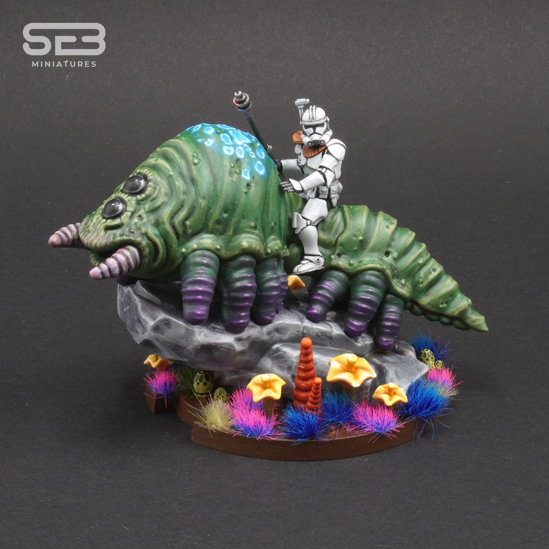 Jungle Worm Rider Figure Matched to Star Wars Legion Scale - Etsy