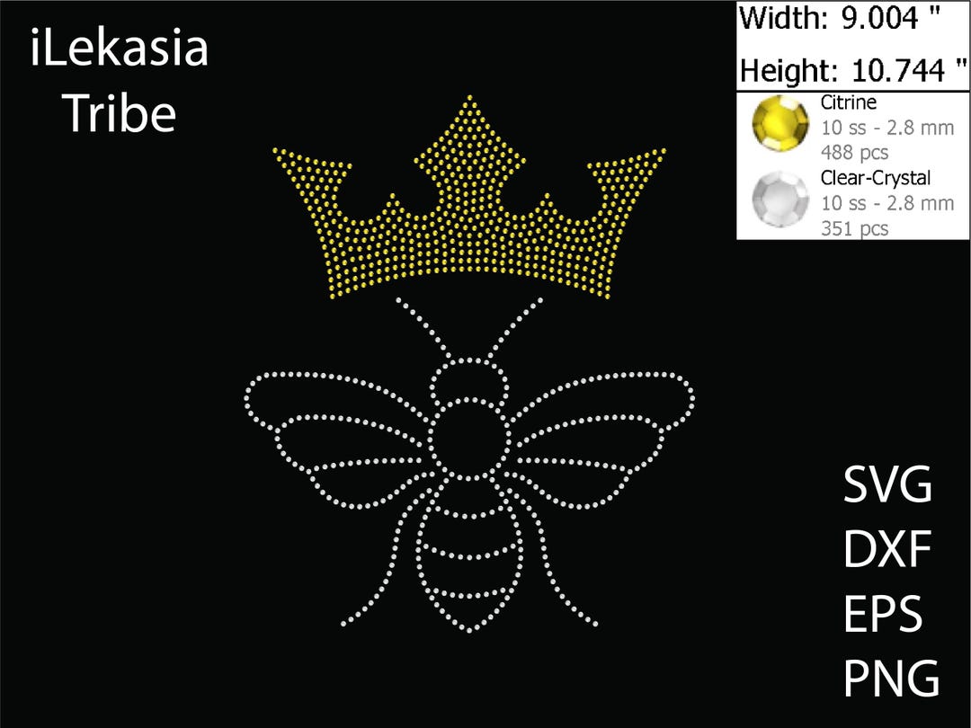 Queen Bee Rhinestone Template 10ss | SVG | DXF | Cricut, Silhouette ...