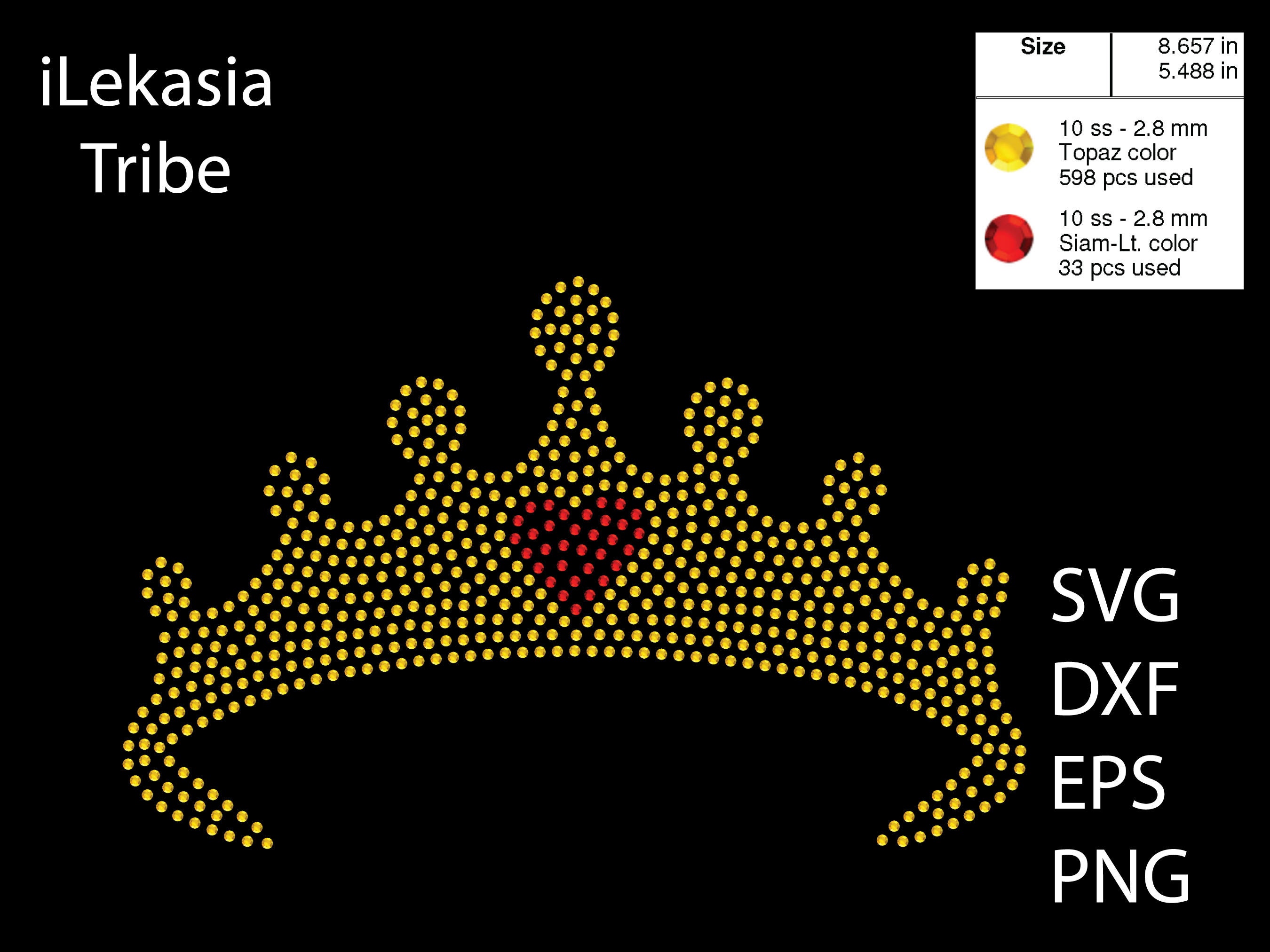 Queen Crown Rhinestone Template SVG DXF Cricut Silhouette - Etsy