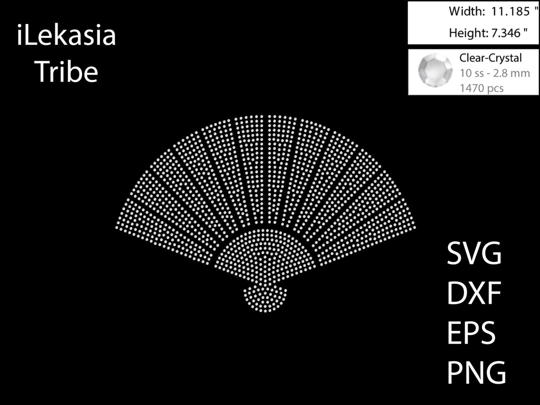Hand Fan Rhinestone Template SVG | DXF | EPS Cricut, Silhouette | (1536 ...