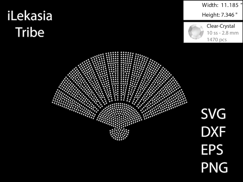 Hand Fan Rhinestone Template SVG | DXF | EPS Cricut, Silhouette | (1536 ...