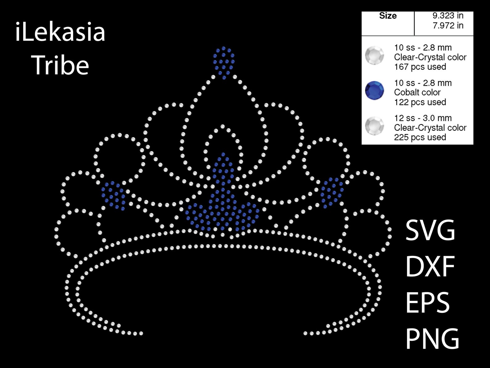 Queen Crown Rhinestone Template SVG DXF Cricut Silhouette - Etsy