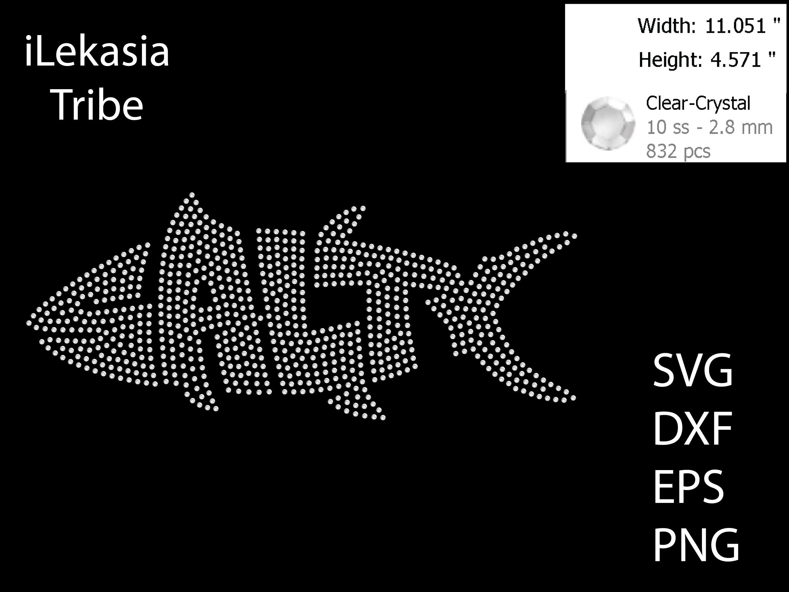 Salty Shark Rhinestone Template SVG | DXF | EPS | Cricut, Silhouette ...