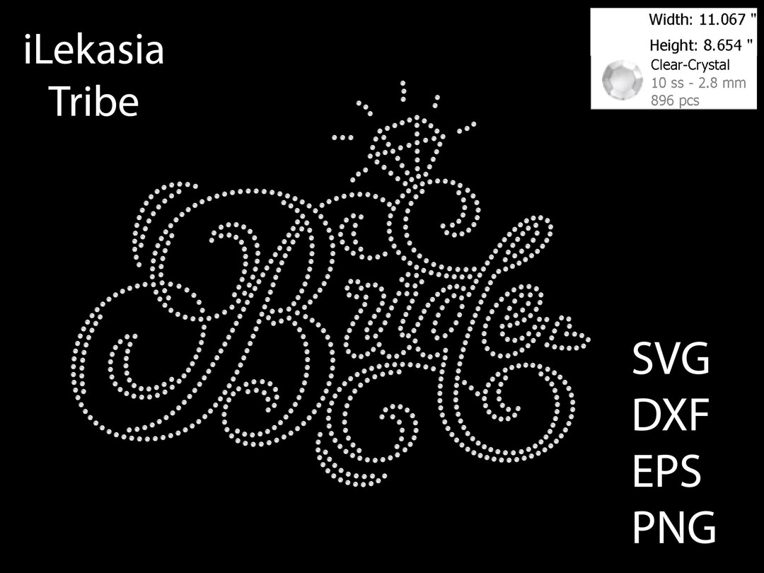 Bride Rhinestone Template SVG | DXF | EPS | Cricut, Silhouette | (1362 ...