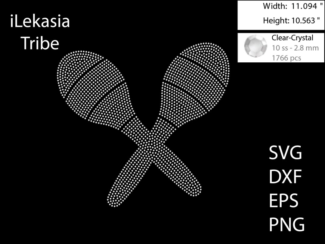 Maraca Rhinestone Template SVG | DXF | EPS Cricut, Silhouette | (1535 ...