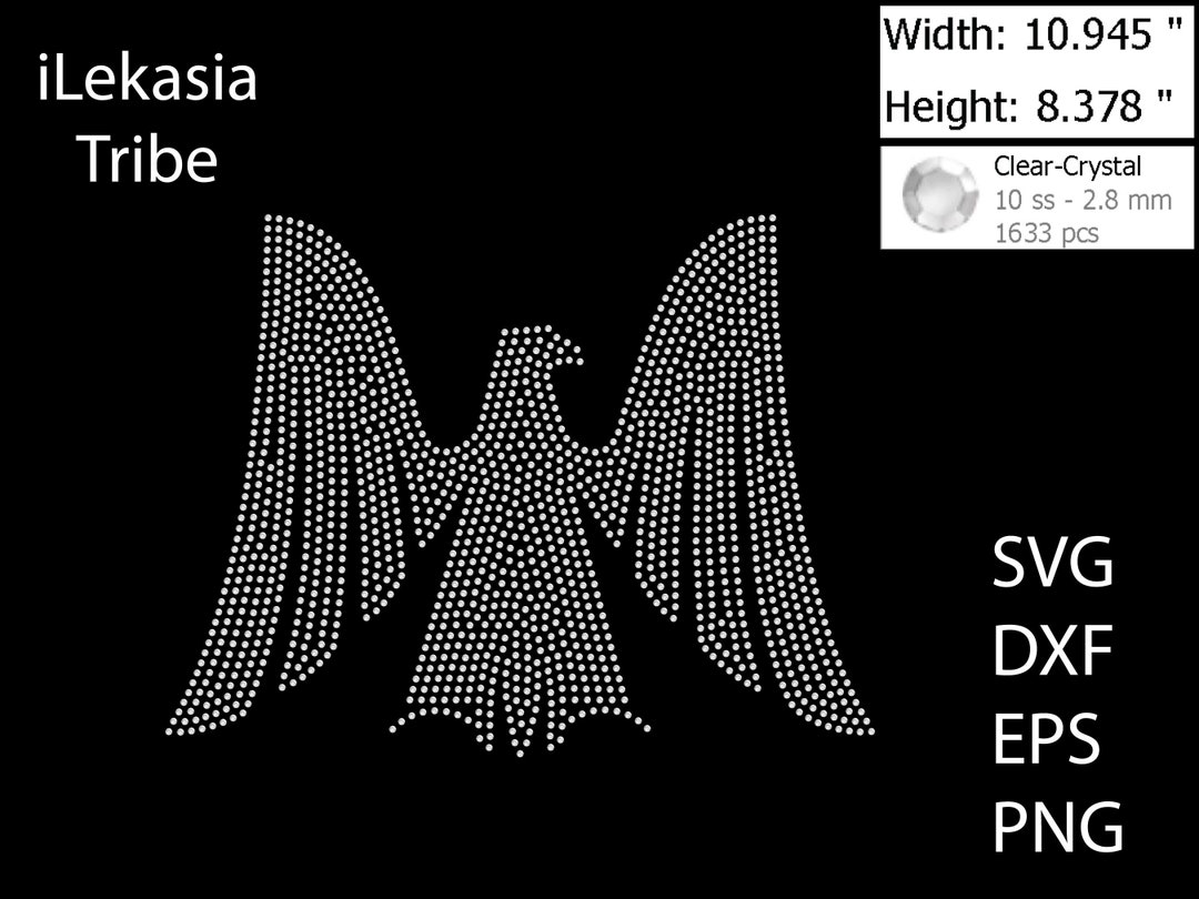 Eagle Rhinestone Template SVG | DXF | EPS Cricut, Silhouette | (1623 ...