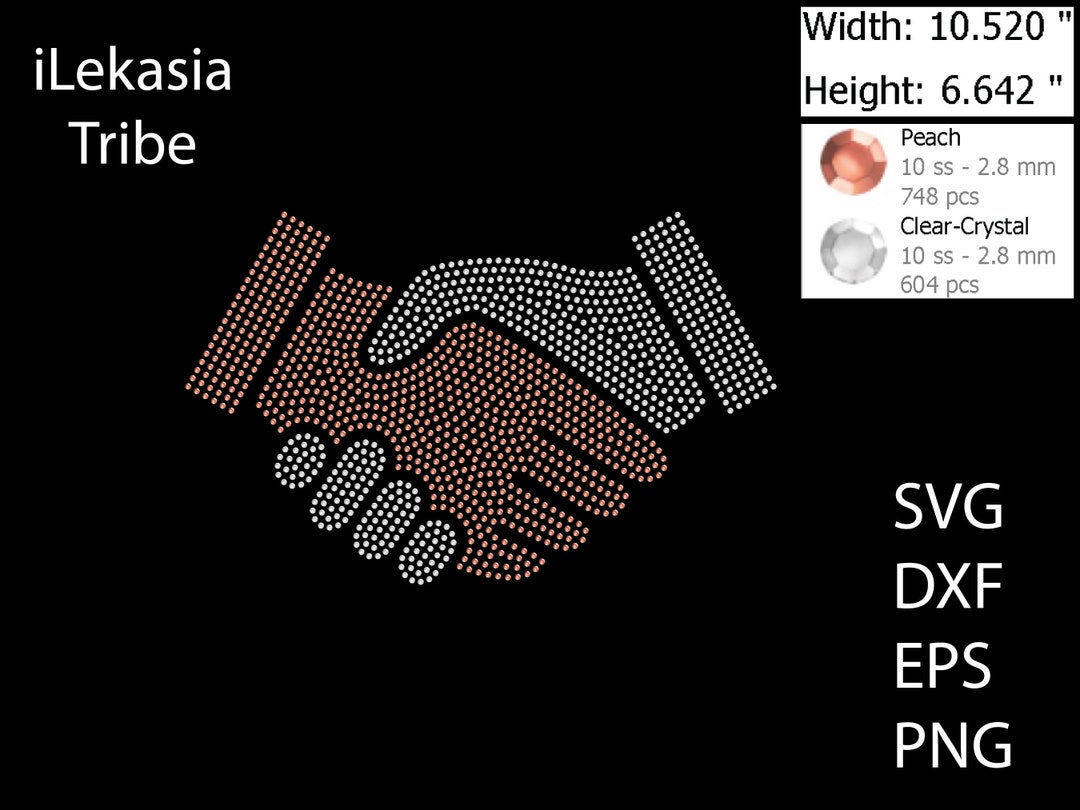 Hand Shake Rhinestone Template SVG | DXF | Cricut, Silhouette | (1657 ...