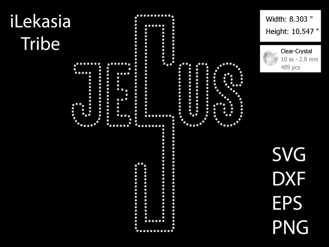 Jesus Font Rhinestone Template SVG | DXF | EPS | Cricut, Silhouette ...