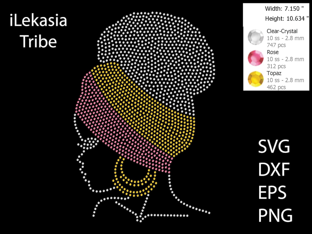 Head Wrap Queen Rhinestone Template SVG | DXF | Cricut, Silhouette | (1387) - Etsy