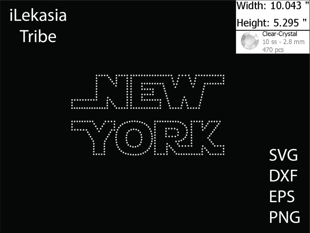 New York Skyline Rhinestone Template SVG | Dxf |EPS Cricut, Silhouette ...