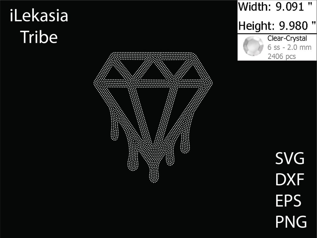 Diamond Drip Template SVG | DXF | Cricut, Silhouette | Diamond (2046 ...