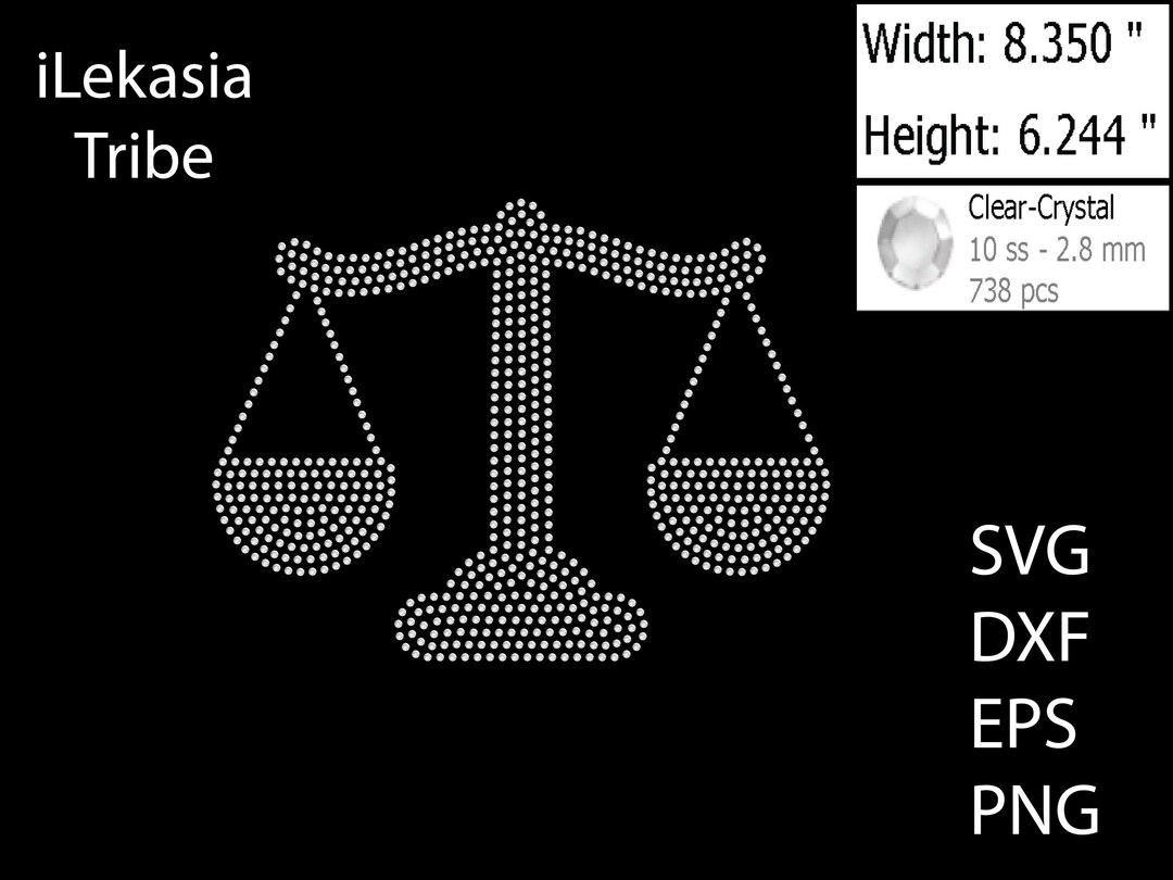 Lady Justice Scale Rhinestone Template SVG | DXF | Cricut, Silhouette ...
