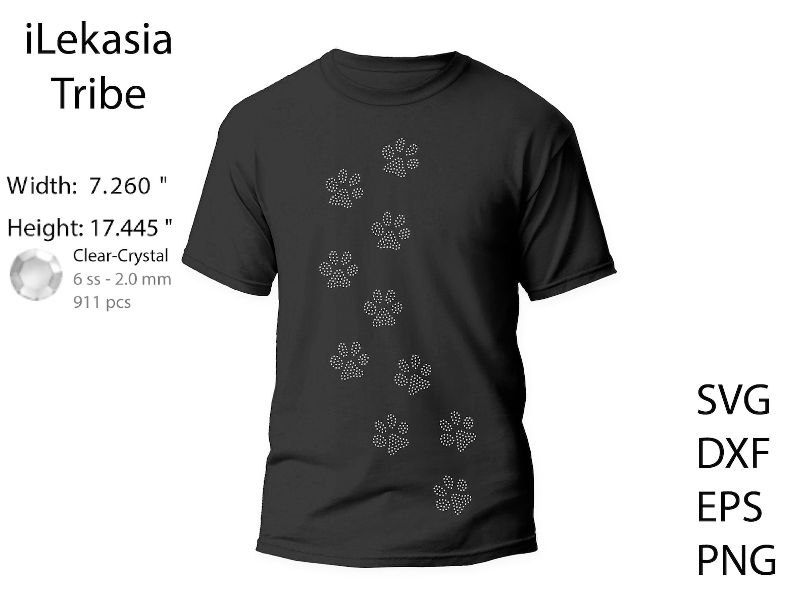 Paw Prints Rhinestone Template SVG | DXF | EPS | Cricut, Silhouette ...