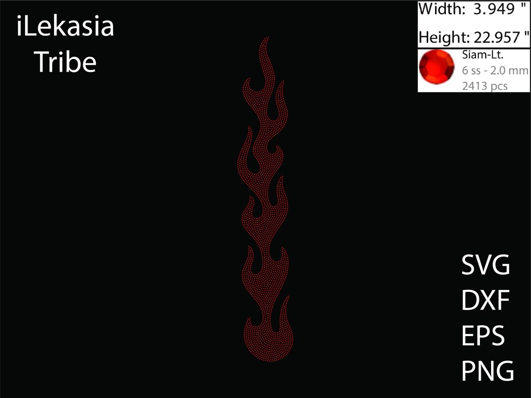 Fire Flames Rhinestone Template SVG | DXF | Cricut, Silhouette | (2253 ...
