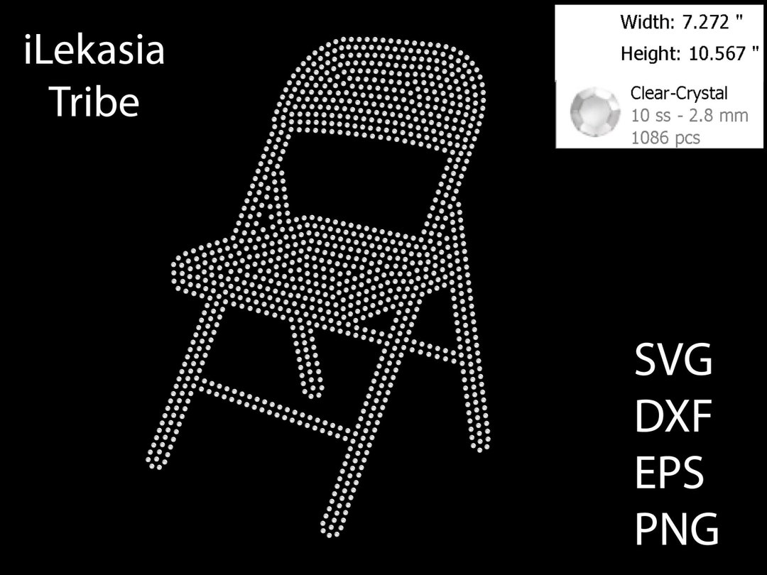 Folding Chair Rhinestone Template SVG | DXF | EPS | Cricut, Silhouette ...