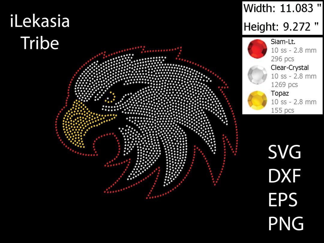 Eagle Rhinestone Template SVG | DXF | EPS Cricut, Silhouette | (1668 ...