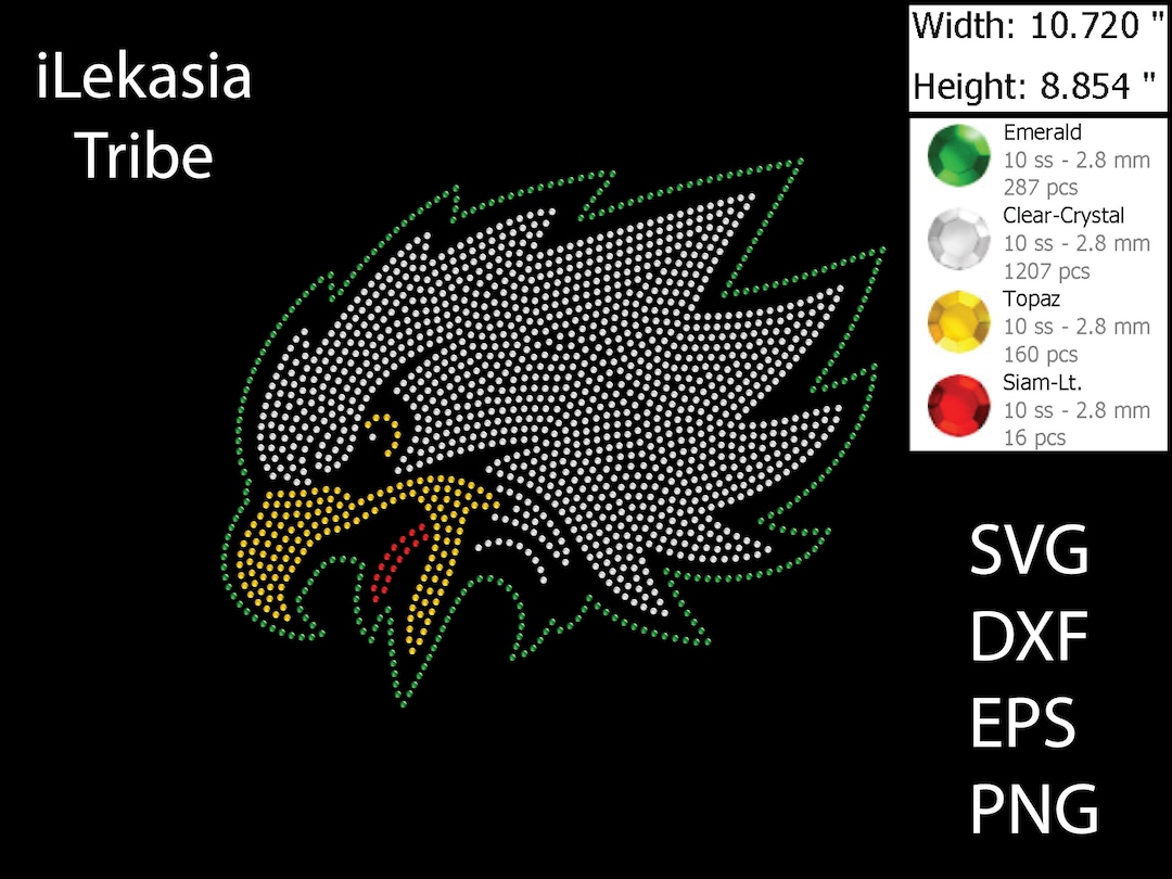 Eagle Rhinestone Template SVG | DXF | EPS Cricut, Silhouette | (1659 ...